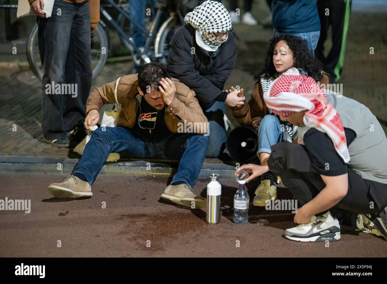 Utrecht, The Netherlands, 9th May 2024, Students that have been hit by ...