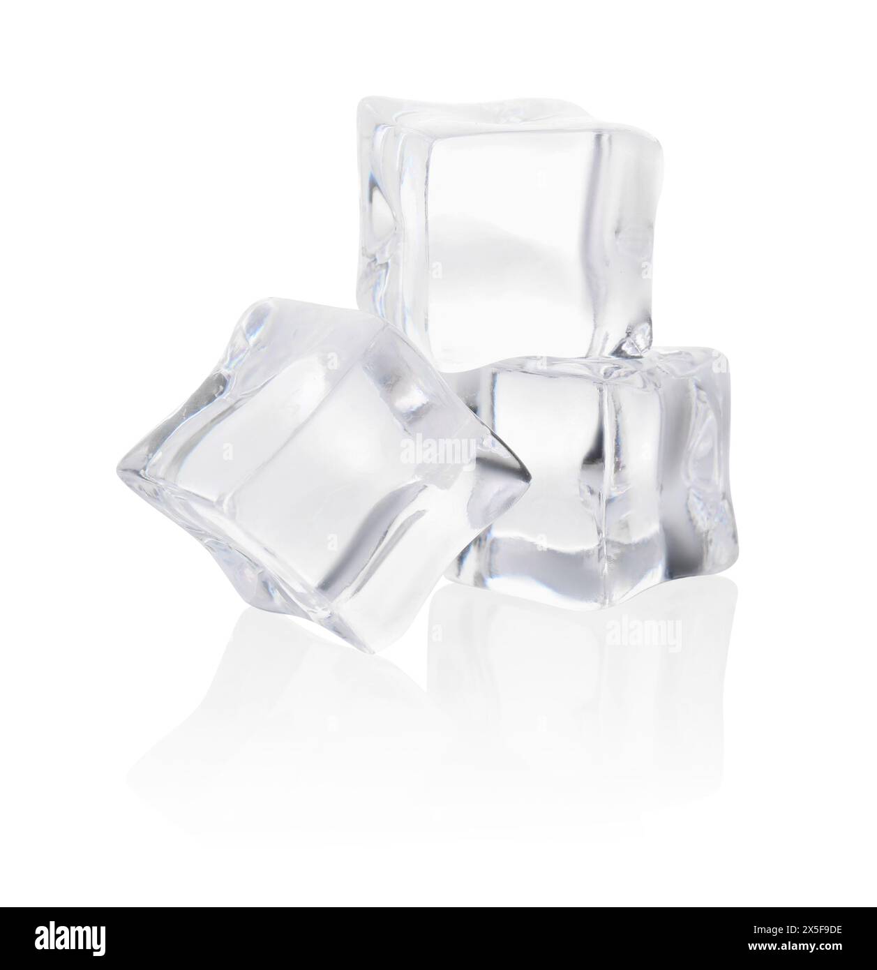 Crystal clear ice cubes isolated on white Stock Photo - Alamy