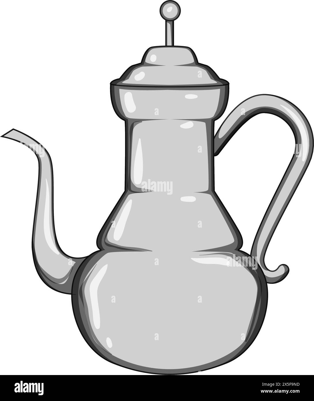 saudi arabic tea pot cartoon vector illustration Stock Vector Image ...