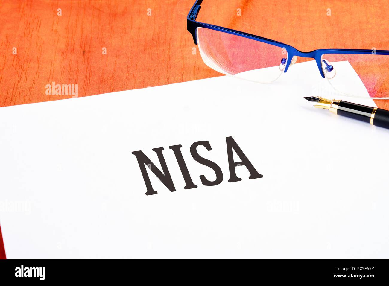 The word Nippon Individual Savings Account. NISA an inscription on a ...