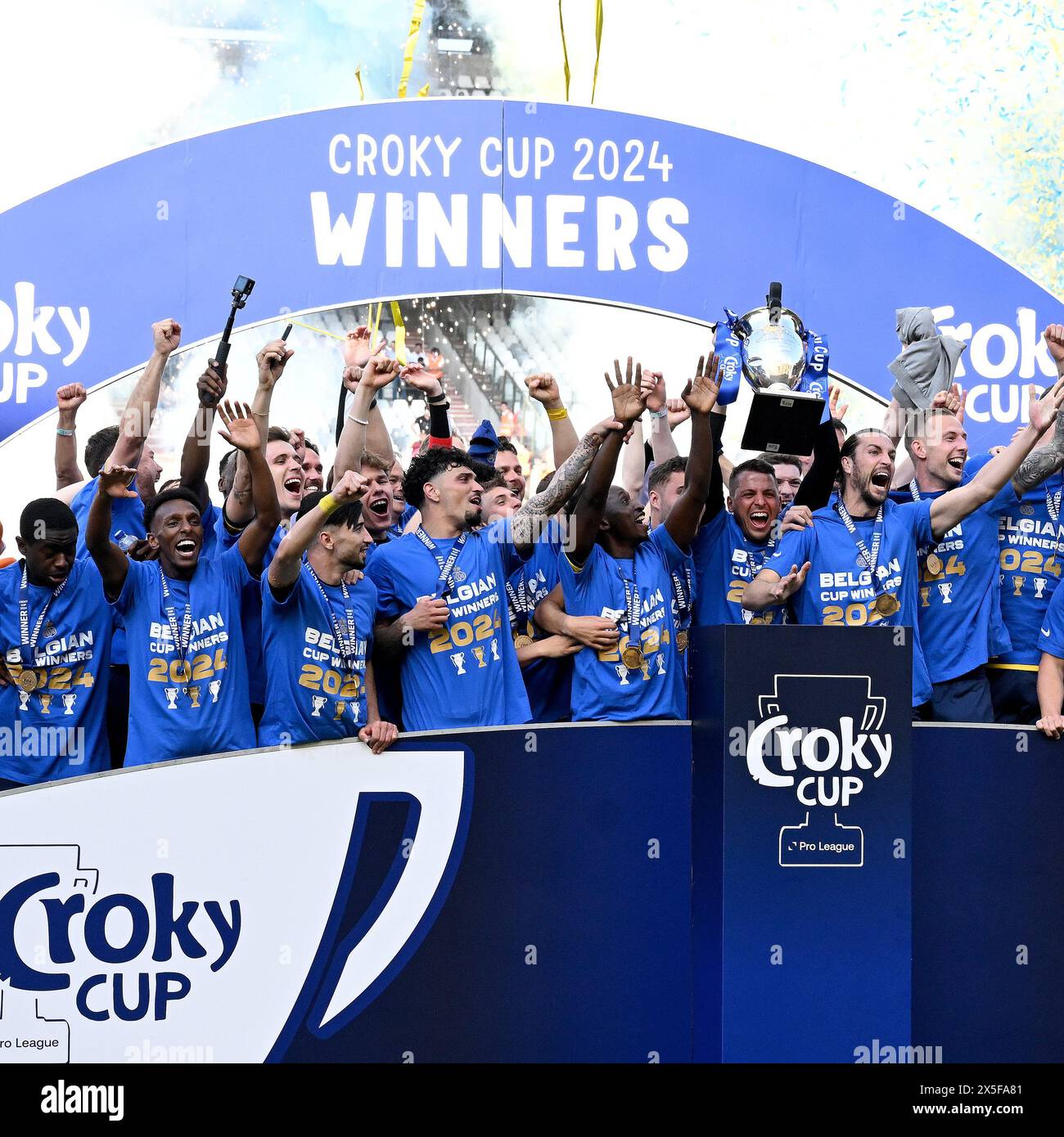 BRUSSELS - Royale Union Saint Gilloise players after the Belgian Croky ...