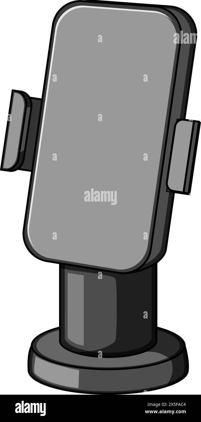 mobile car holder phone cartoon vector illustration Stock Vector Image ...