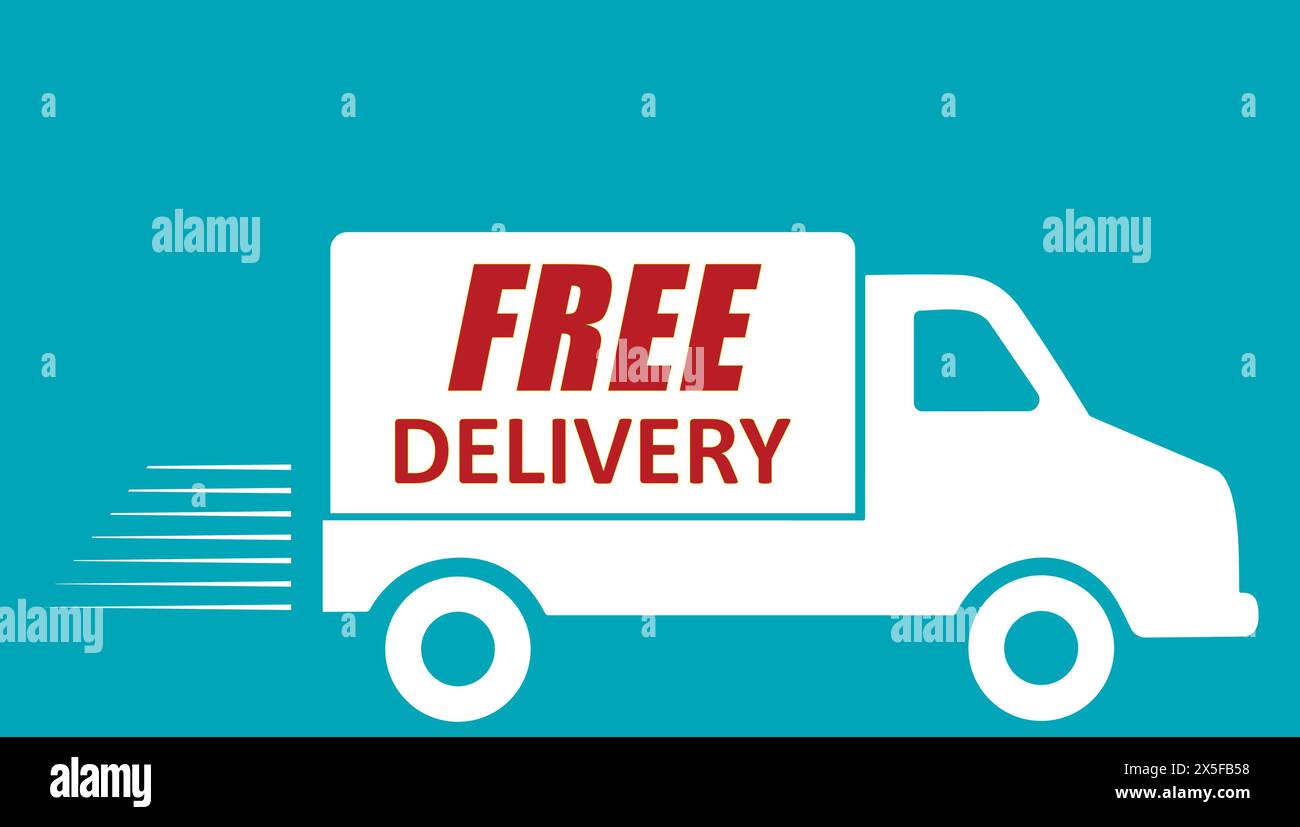 free delivery truck, free delivery icon, Delivery van, Van cargo Box, Fast and free shipping ...