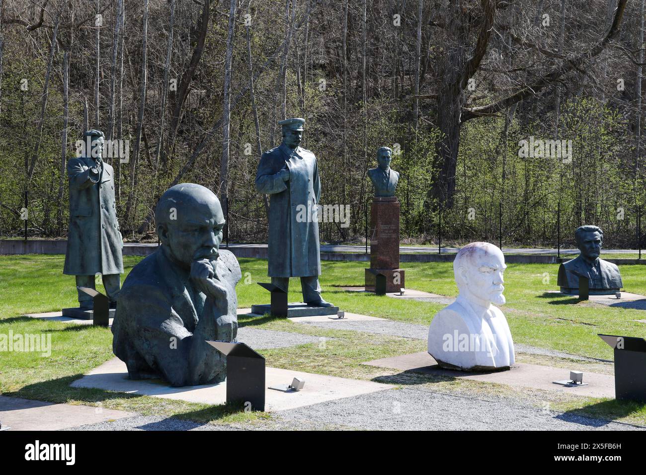 Tallin, Estonia - April 27 2024: Statues of Stalin and Lenin displayed ...