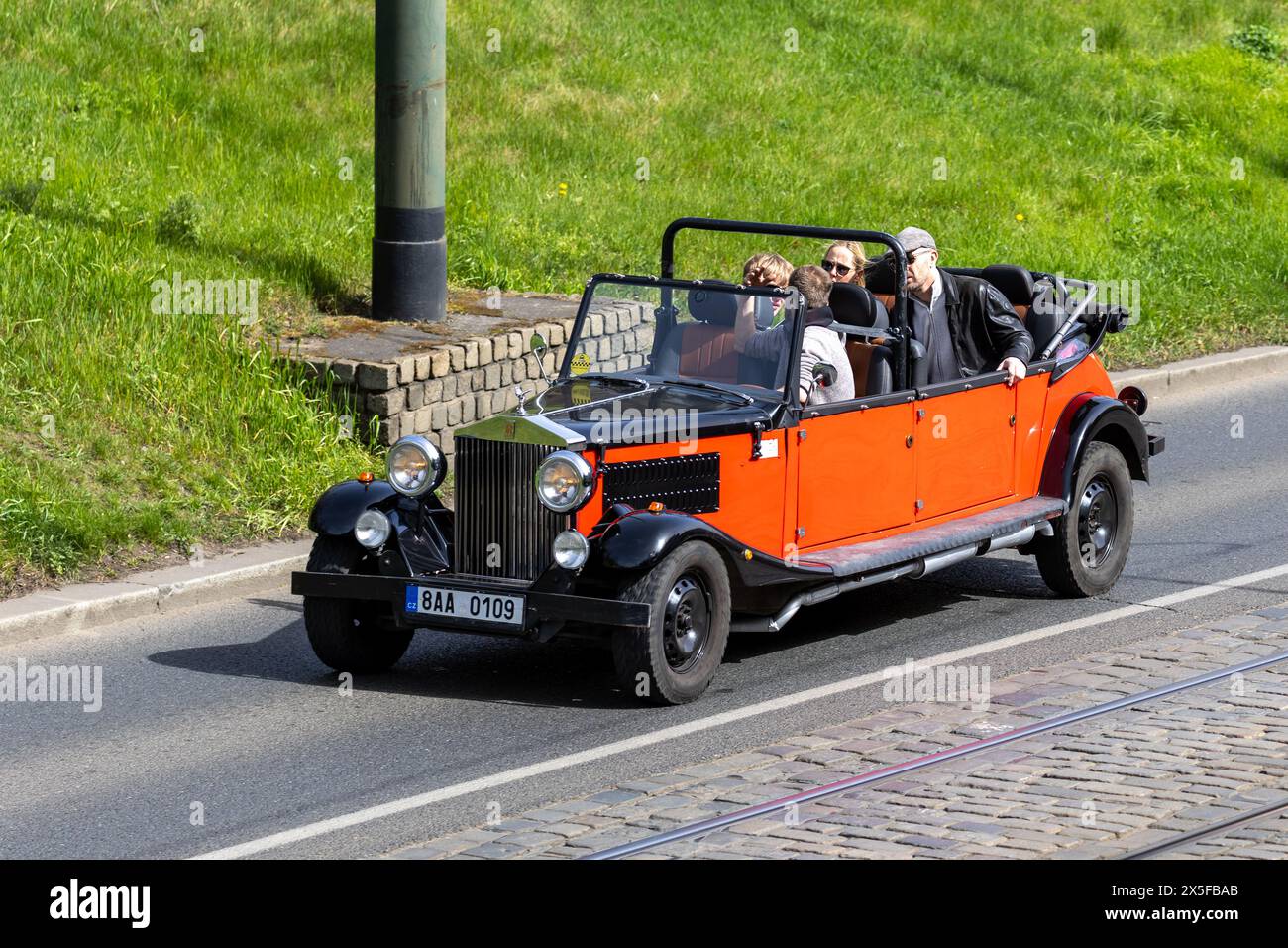 Prague, czech republic - Mar 3 2024: Vintage Rolls Royce car in city ...