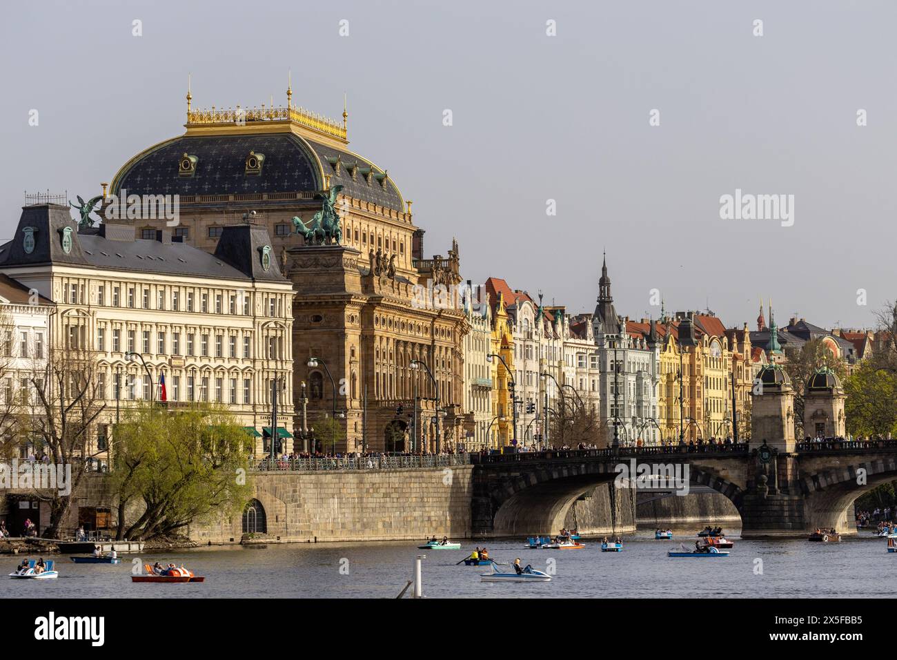 Prague, czech republic - Mar 3 2024: Tour river boat in front of Prague ...