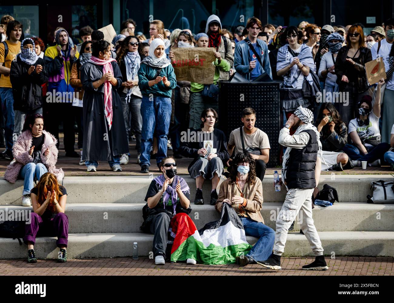 AMSTERDAM - Protest at the Roeterseiland campus of the University of ...