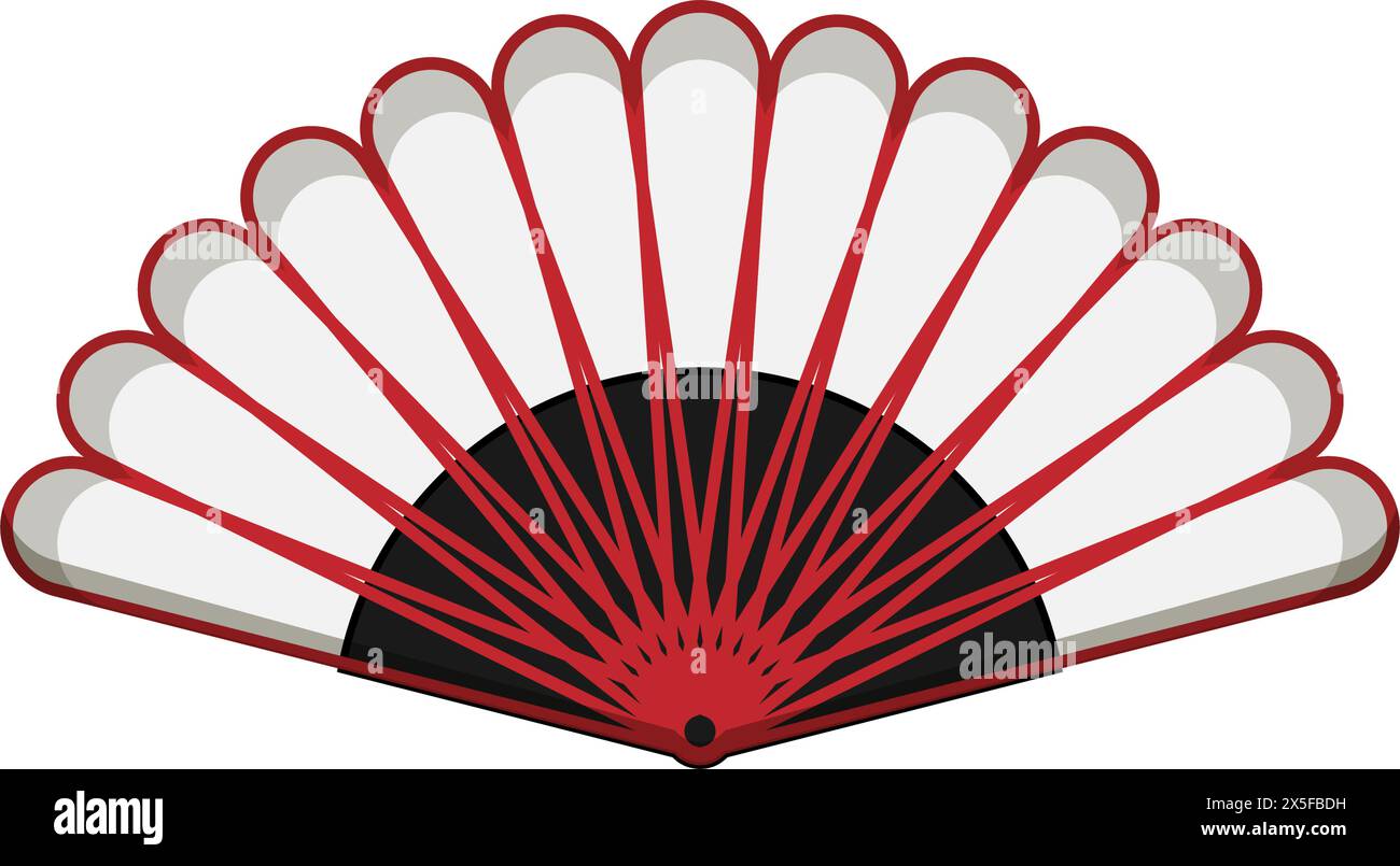 festival chinese fan cartoon vector illustration Stock Vector Image ...