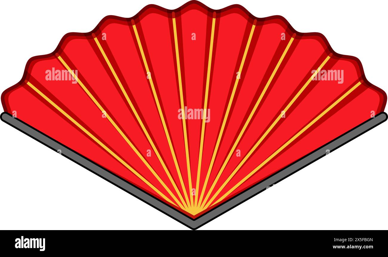asia chinese fan cartoon vector illustration Stock Vector Image & Art ...
