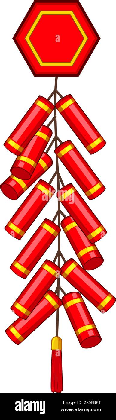 lunar chinese firecracker cartoon vector illustration Stock Vector ...
