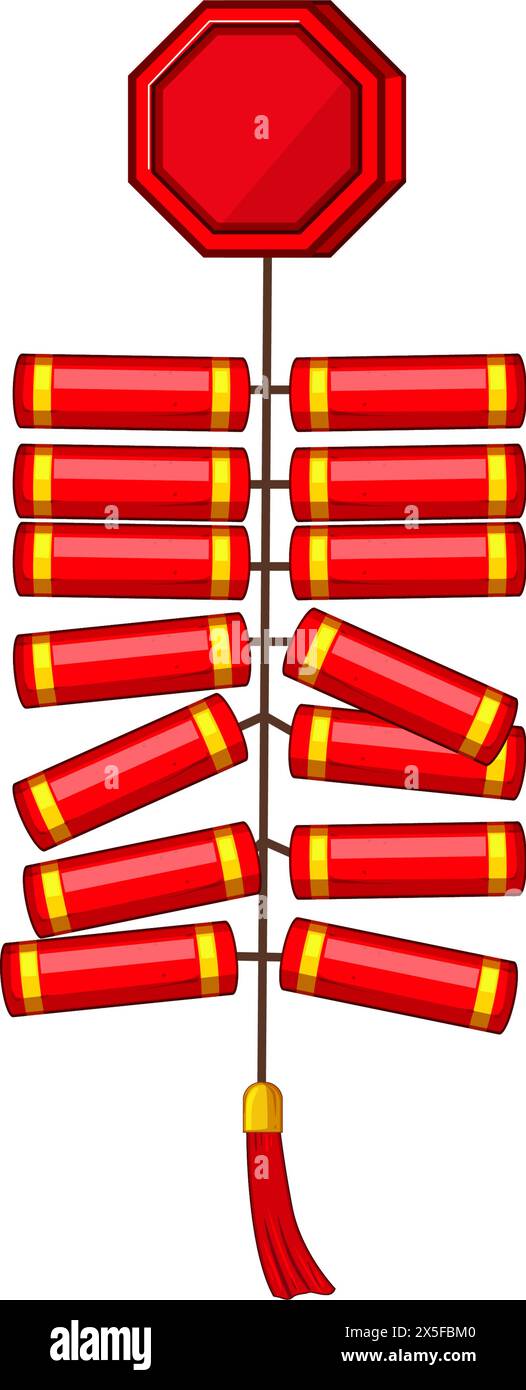 new chinese firecracker cartoon vector illustration Stock Vector Image ...