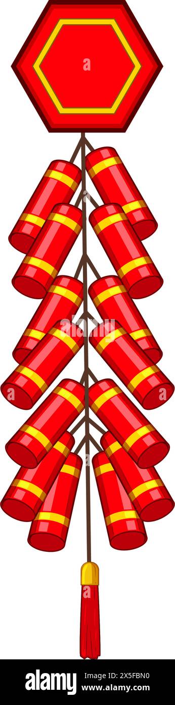 lantern chinese firecracker cartoon vector illustration Stock Vector ...