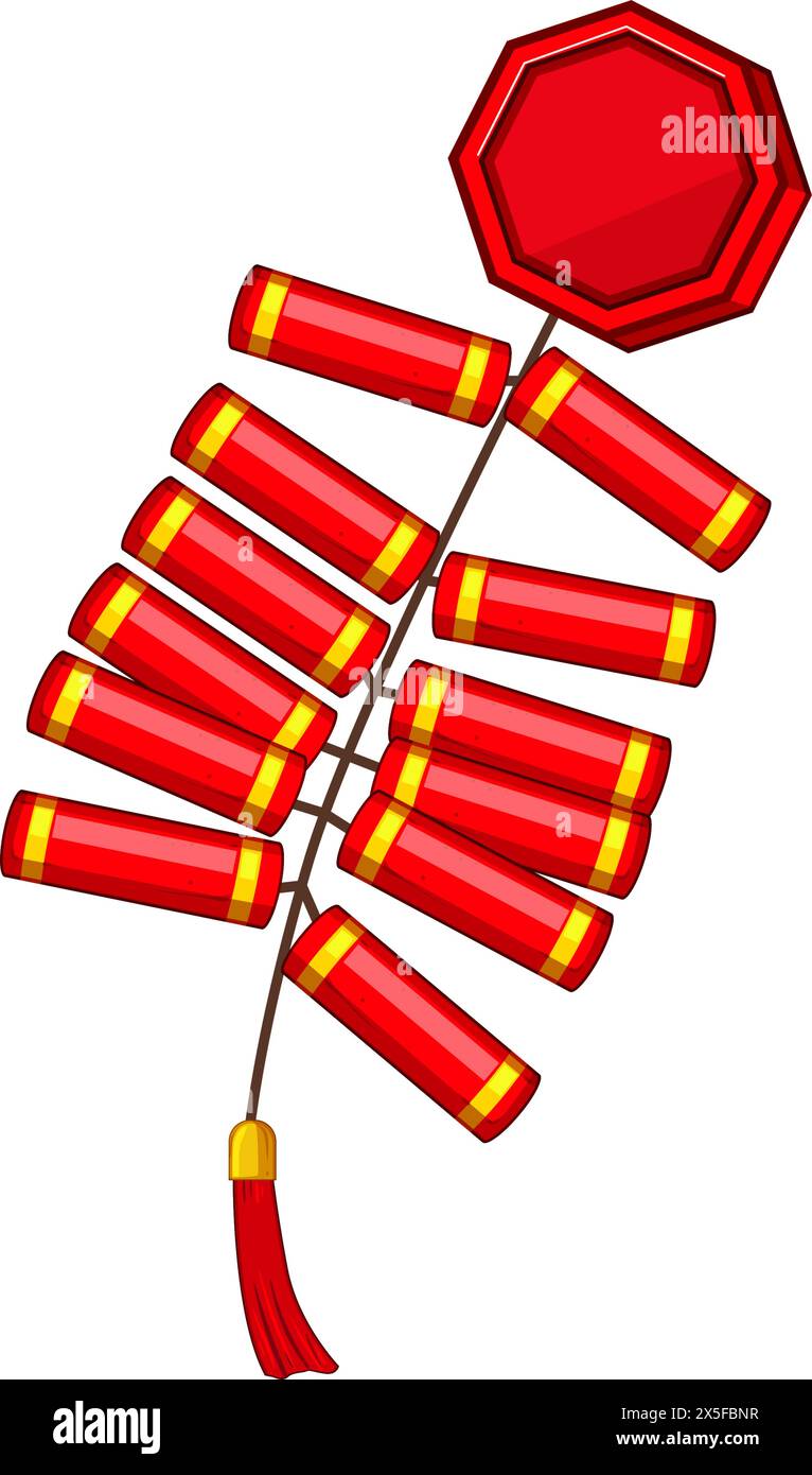 element chinese firecracker cartoon vector illustration Stock Vector ...