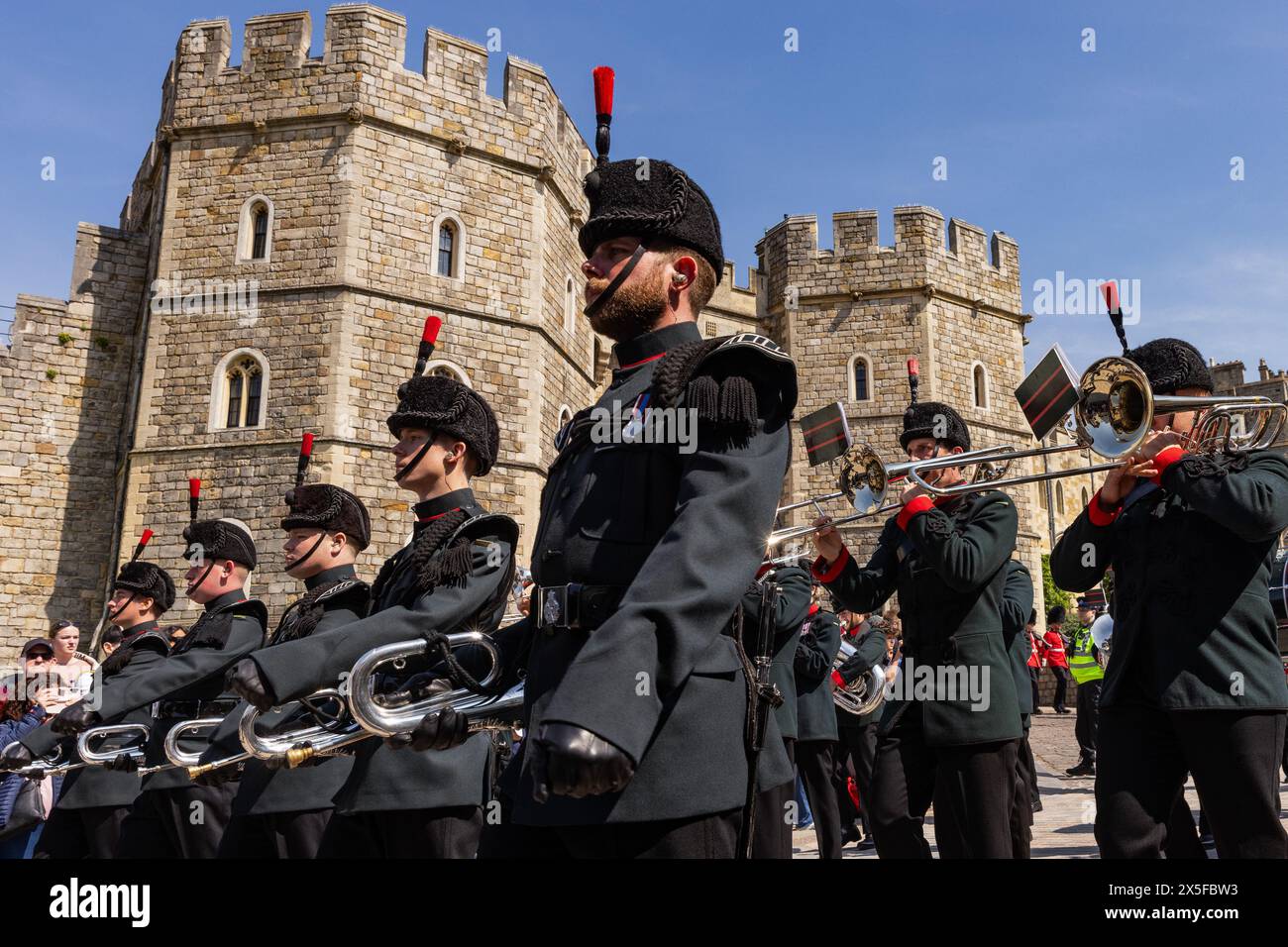 Windsor, UK. 9th May, 2024. The Band and Bugles of the Rifles return to ...