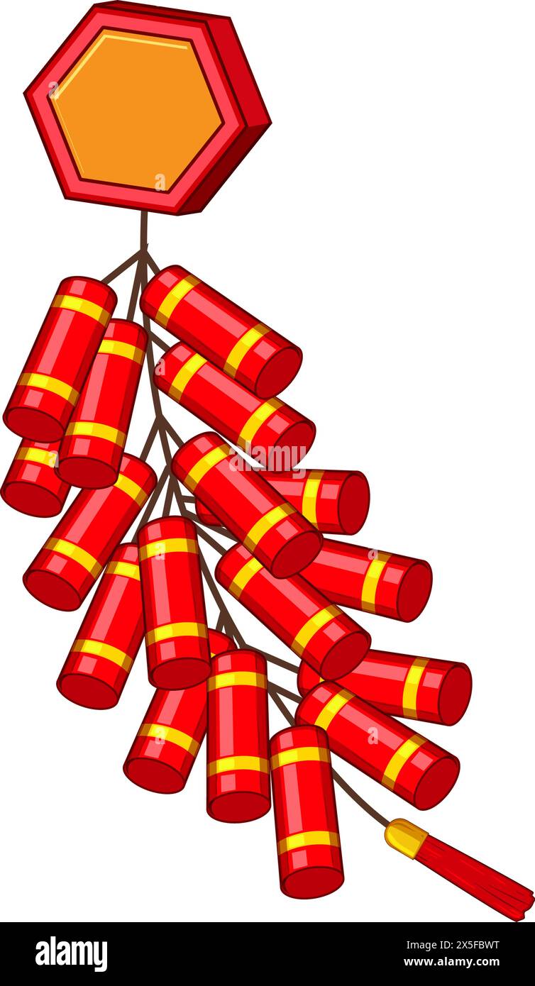 asian chinese firecracker cartoon vector illustration Stock Vector ...
