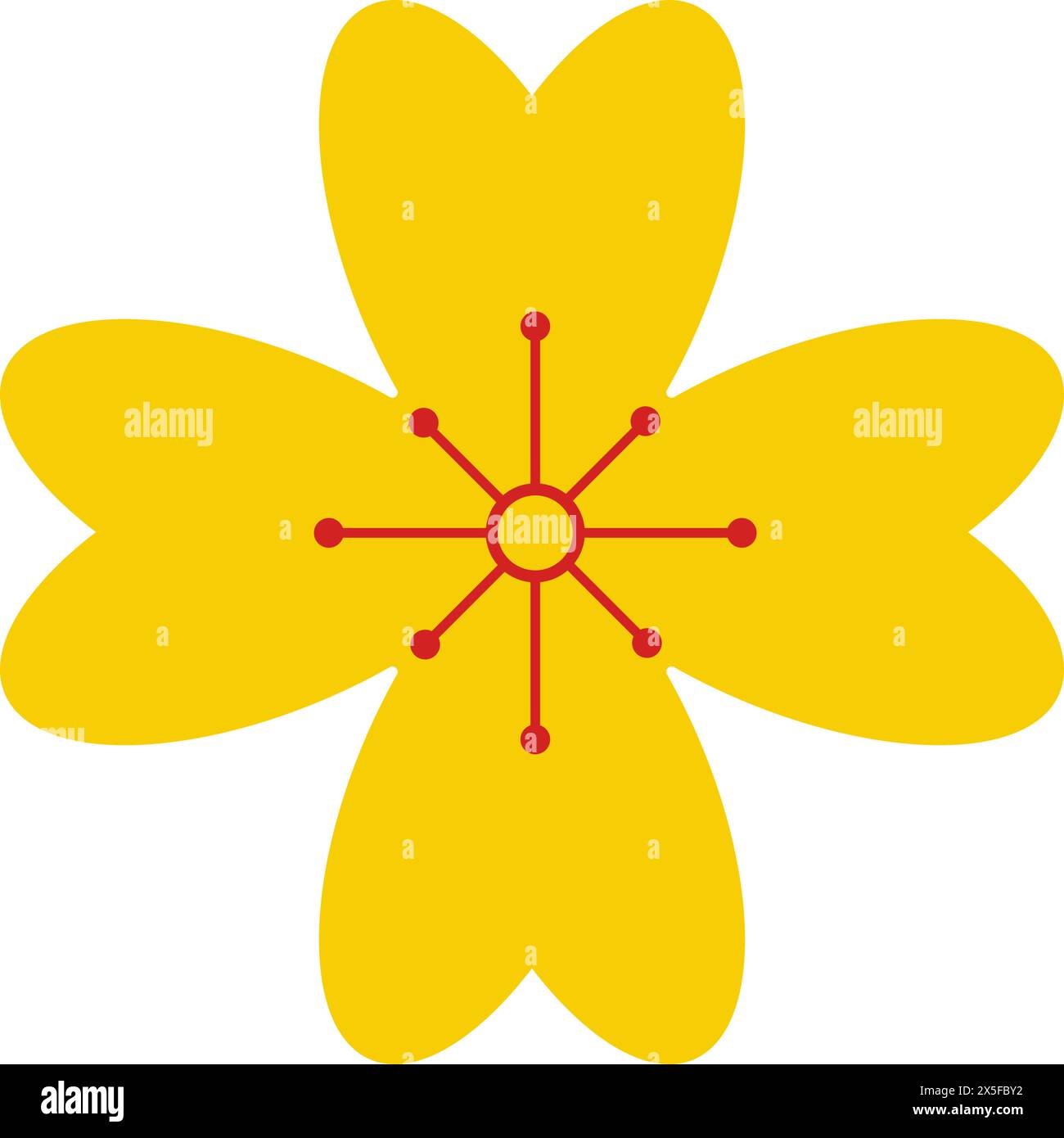 china chinese flower cartoon vector illustration Stock Vector Image ...