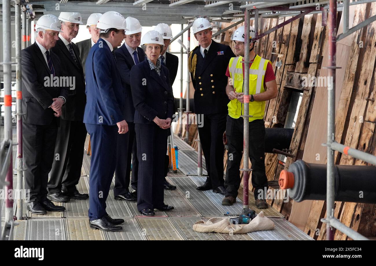 The Princess Royal (centre) during a visit to see the HMS Victory ...