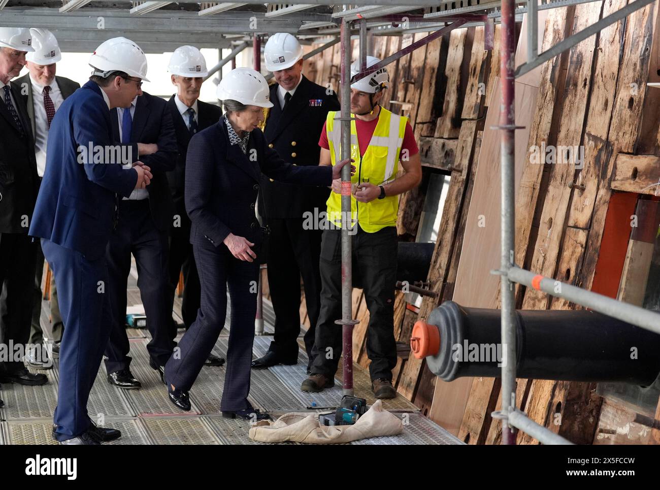 The Princess Royal during a visit to see the HMS Victory Conservation ...