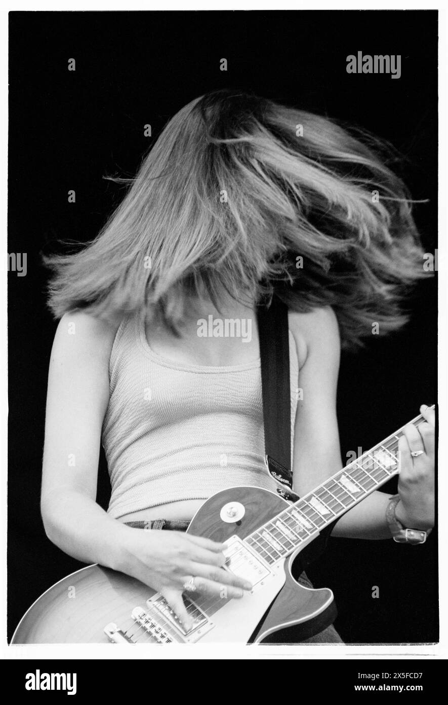 THE DONNAS, YOUNG, READING FESTIVAL, 1999: Guitarist Allison Robertson ...