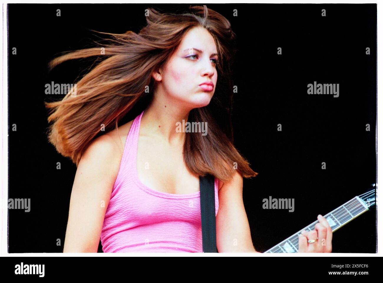 THE DONNAS, YOUNG, READING FESTIVAL, 1999: Guitarist Allison Robertson ...