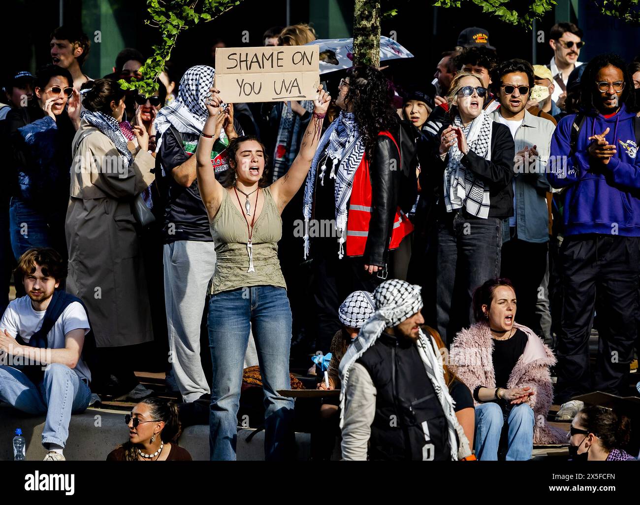 AMSTERDAM - Protest at the Roeterseiland campus of the University of ...
