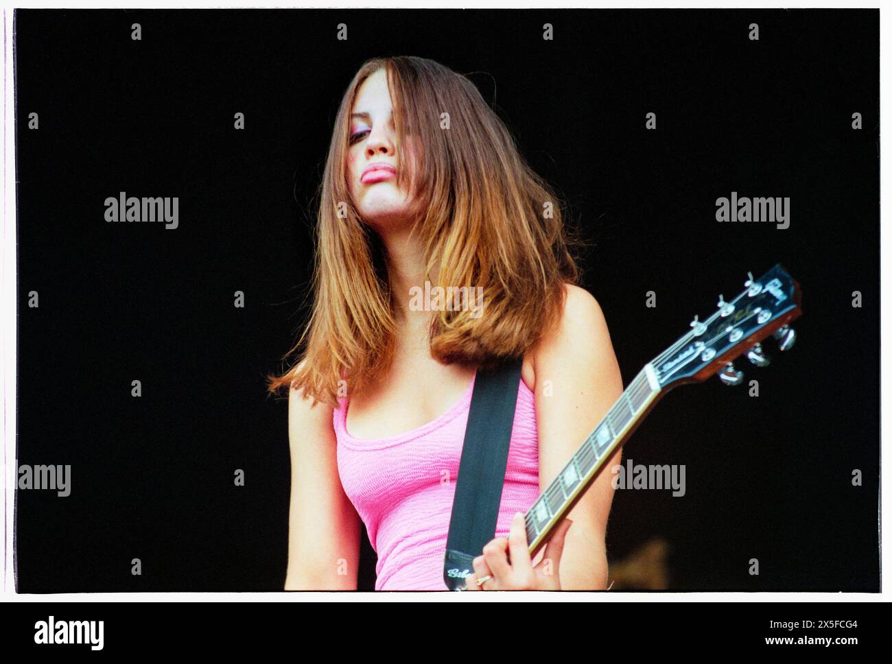 THE DONNAS, YOUNG, READING FESTIVAL, 1999: Guitarist Allison Robertson ...