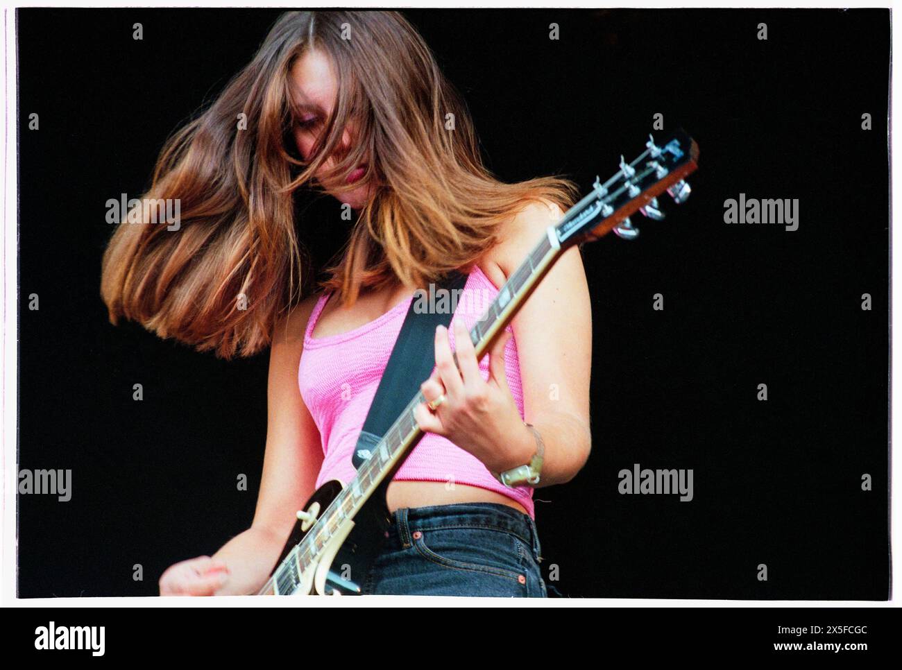THE DONNAS, YOUNG, READING FESTIVAL, 1999: Guitarist Allison Robertson ...