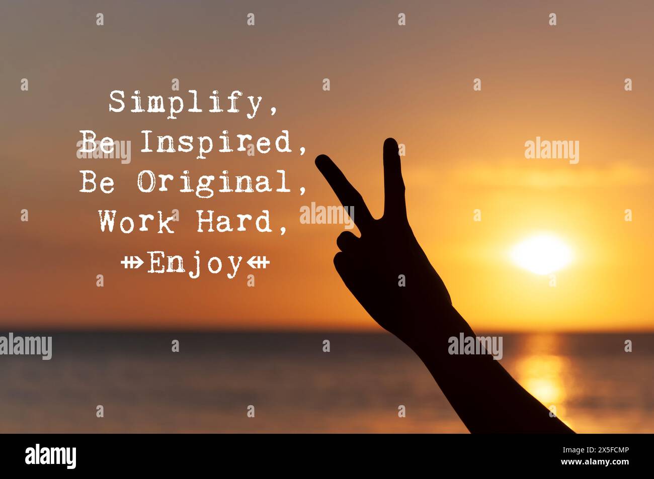 Silhouette of peace symbol with inspirational text simplify, be ...