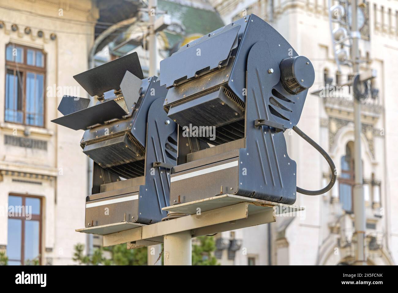 Two Large Spot Lights With Barn Doors for Architectural Outdoor ...