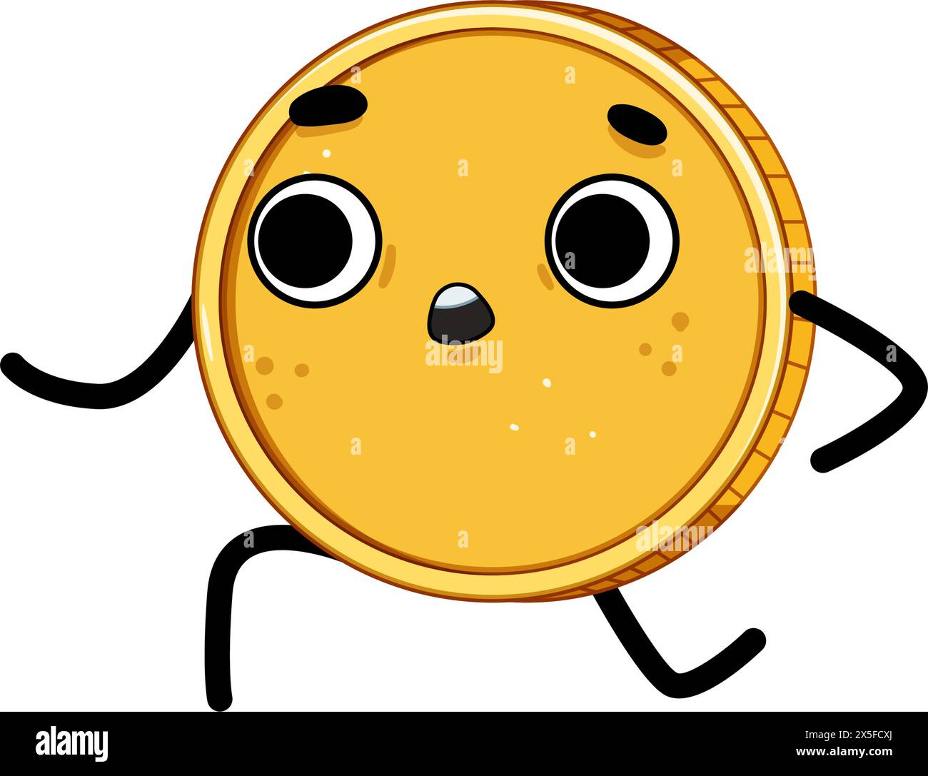 work coin character cartoon vector illustration Stock Vector Image ...