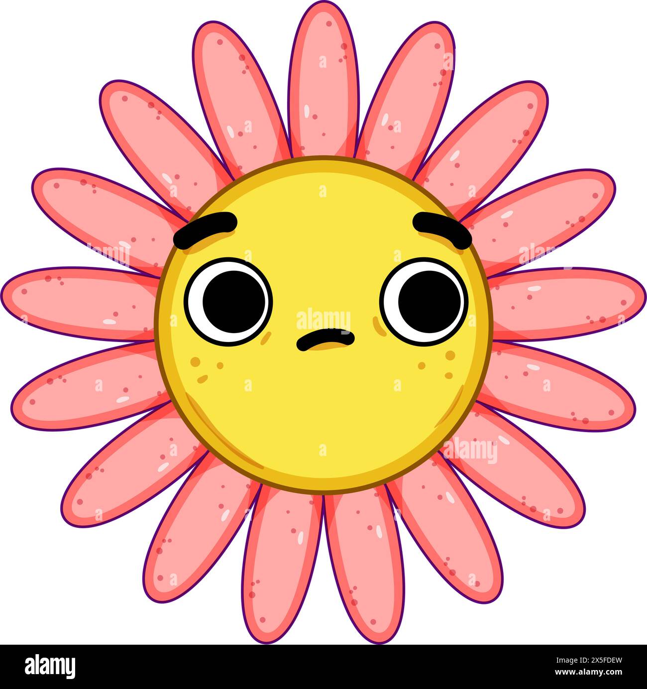 retro flower character cartoon vector illustration Stock Vector Image ...