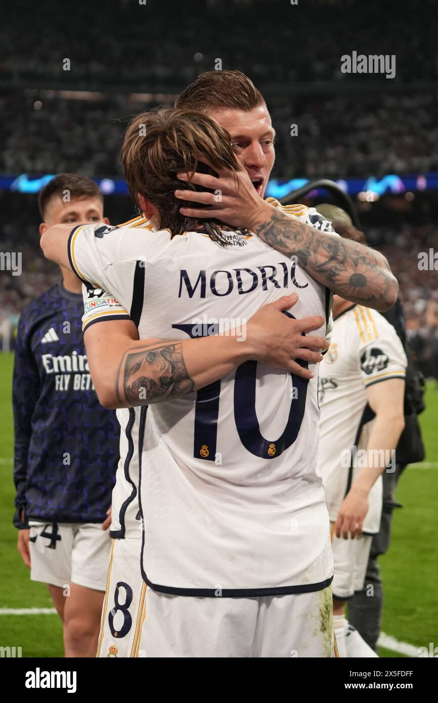 Luka MODRIC and TONY Kroos of Real Madrid celebrate the 2-1 victory ...