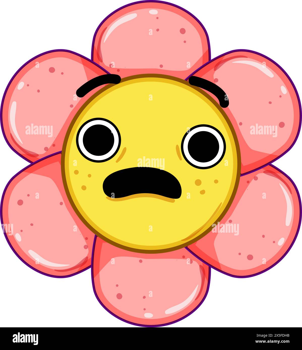 cute flower character cartoon vector illustration Stock Vector Image ...