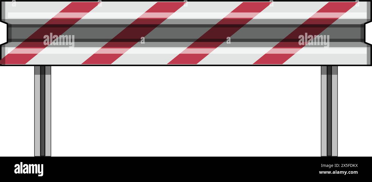 highway guard rails cartoon vector illustration Stock Vector Image ...