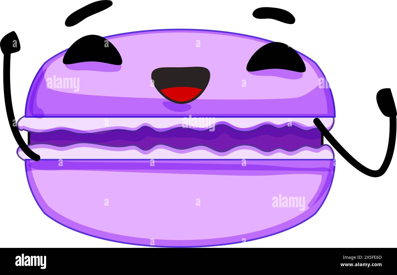 dessert macaron character cartoon vector illustration Stock Vector ...