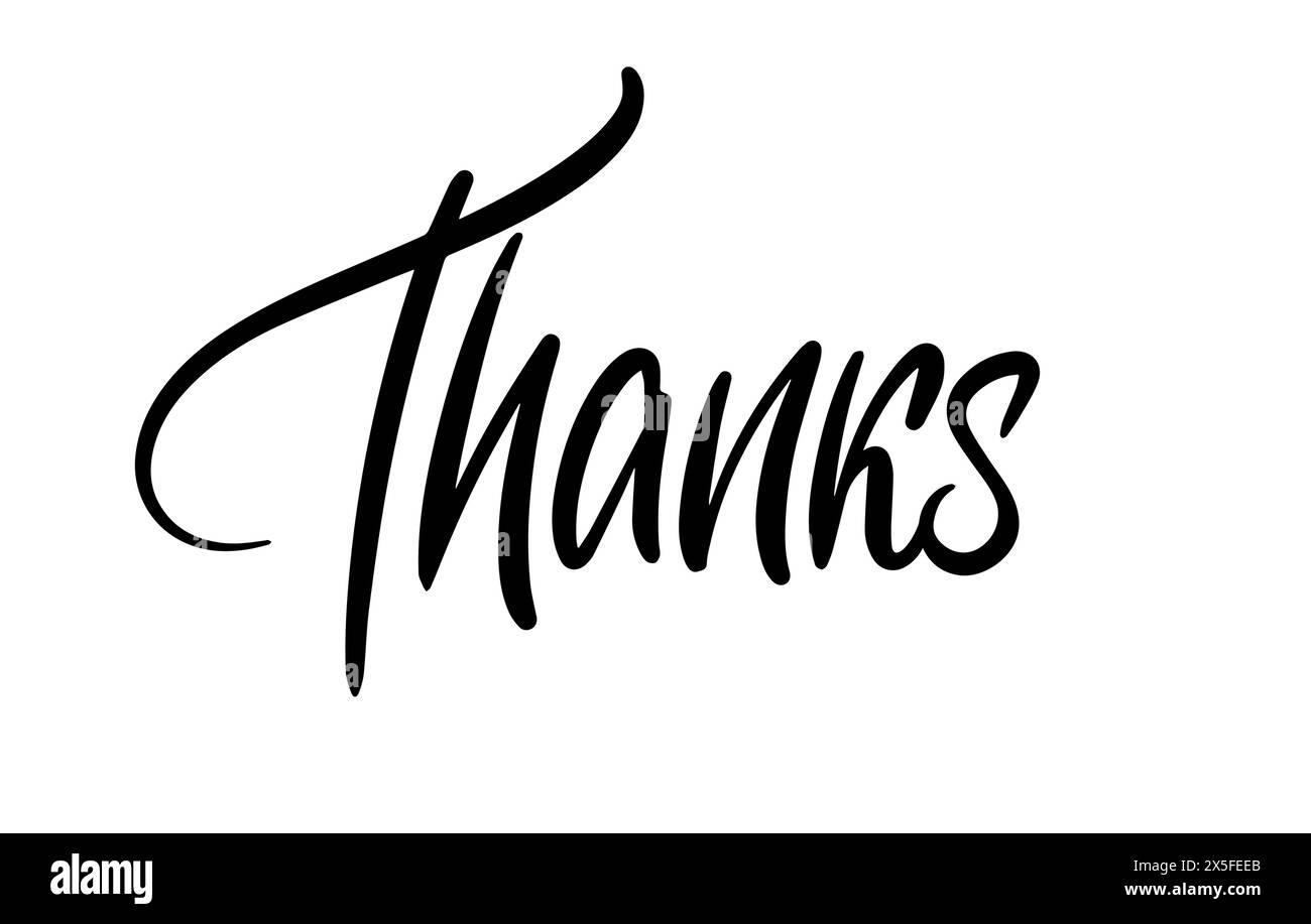 Thanks Brushpen Lettering Stock Vector Image & Art - Alamy