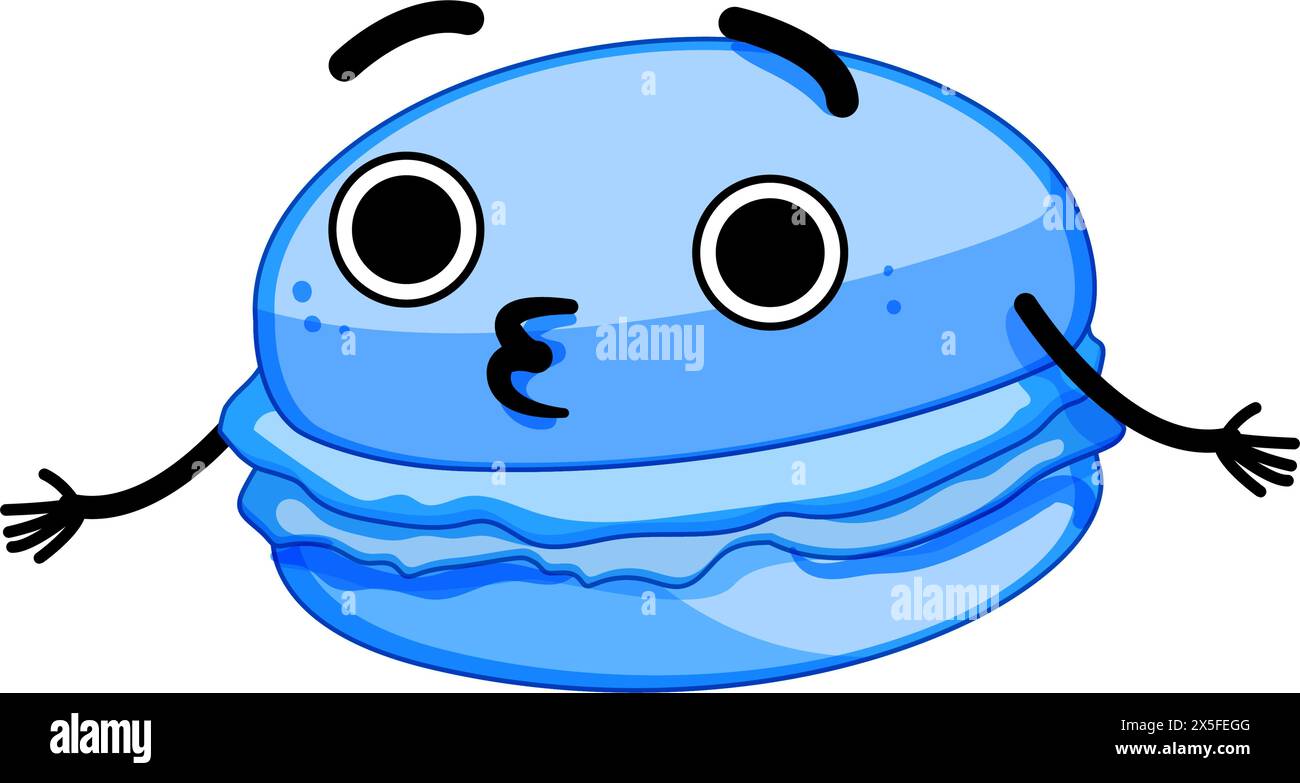 food macaron character cartoon vector illustration Stock Vector Image ...