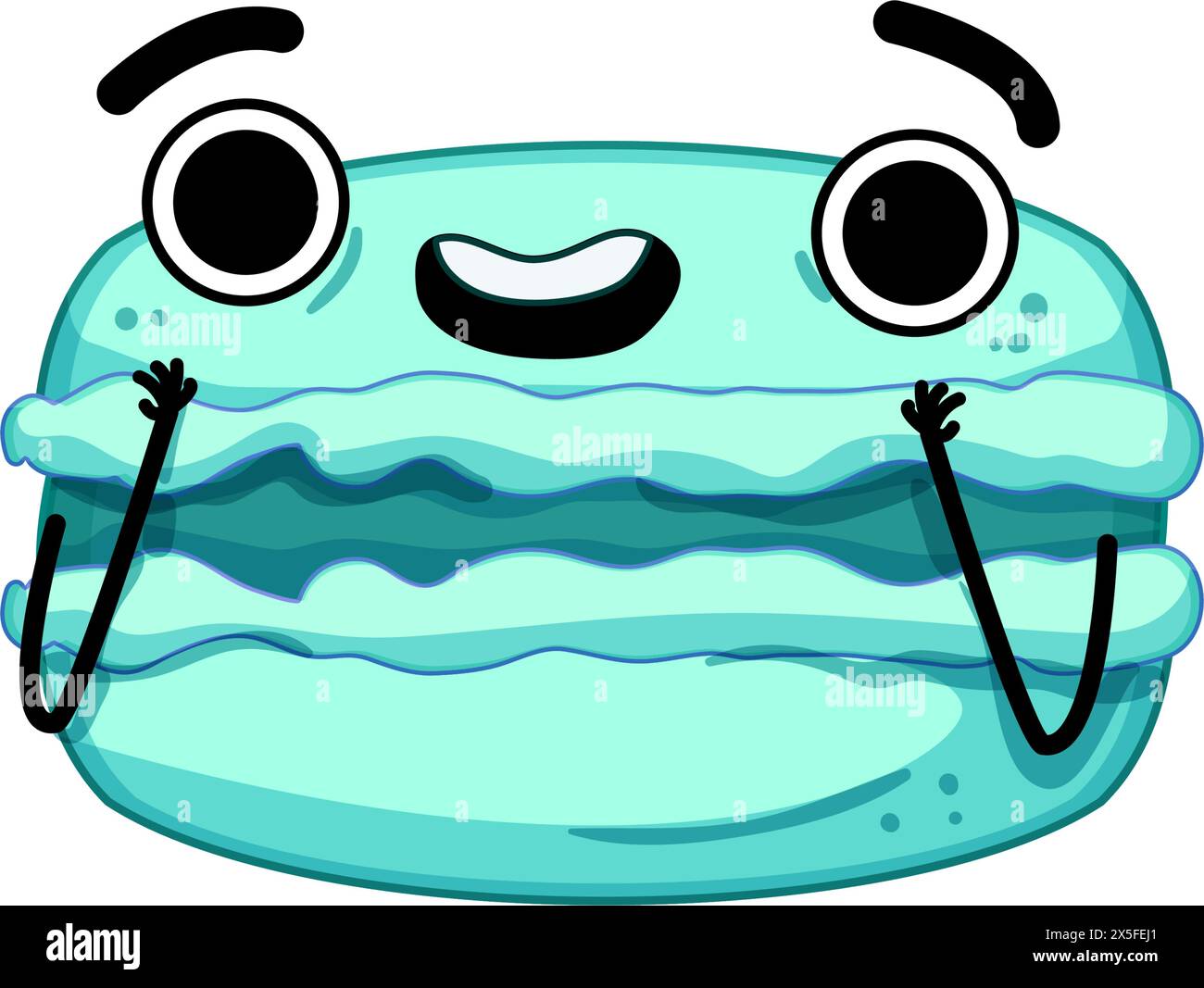 strawberry macaron character cartoon vector illustration Stock Vector ...