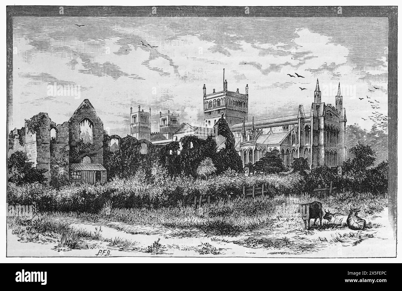 Southwell Minster, Southwell, Nottinghamshire, and the ruins of the ...