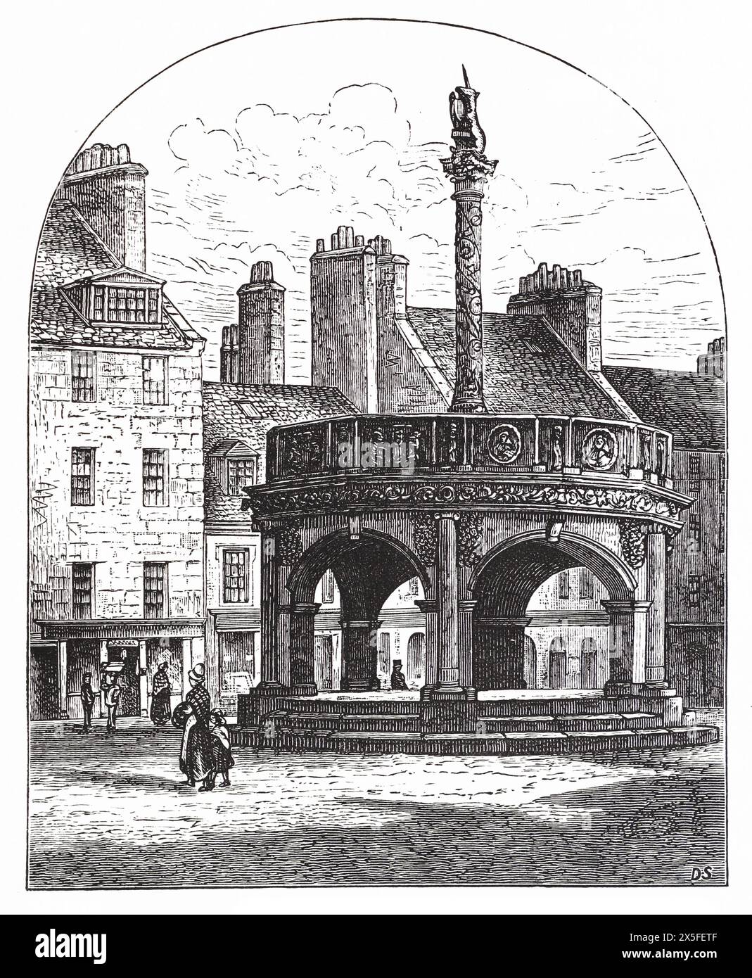 The Old Market Cross, Aberdeen, Scotland, as it appeared in the late ...