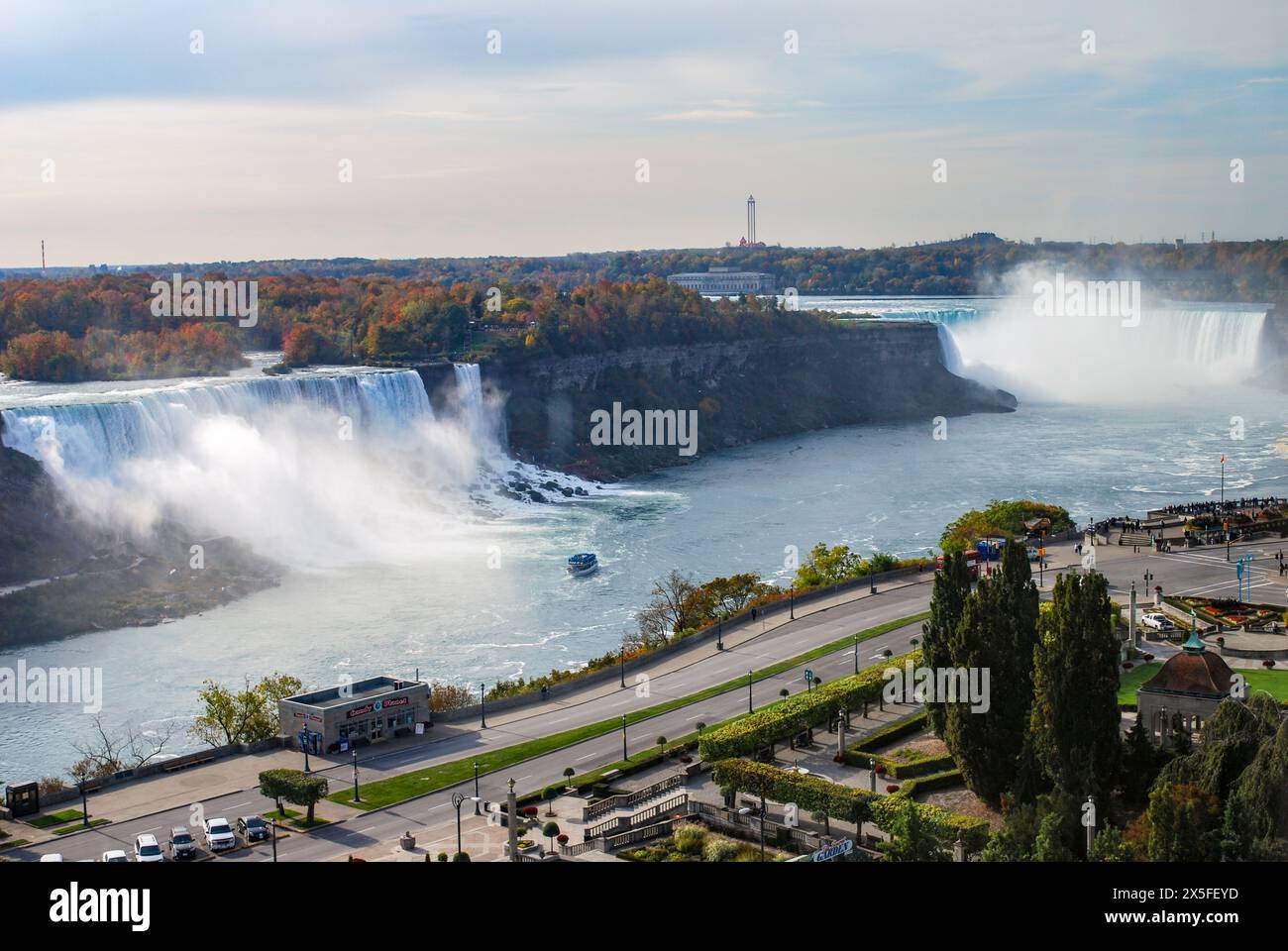 Niagara Falls seen from the Canadian side, including three individual ...