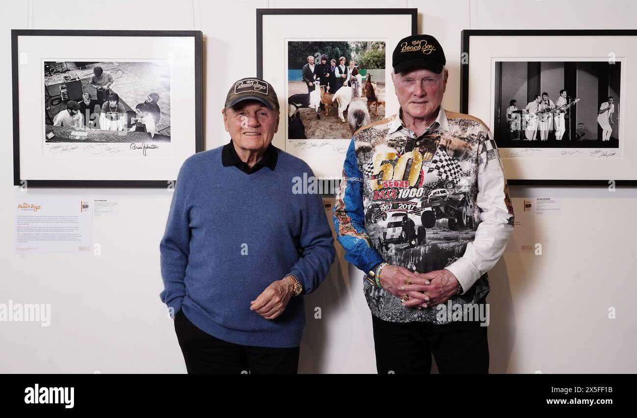 Bruce Johnson (left) and Mike Love at a reception and private view at ...