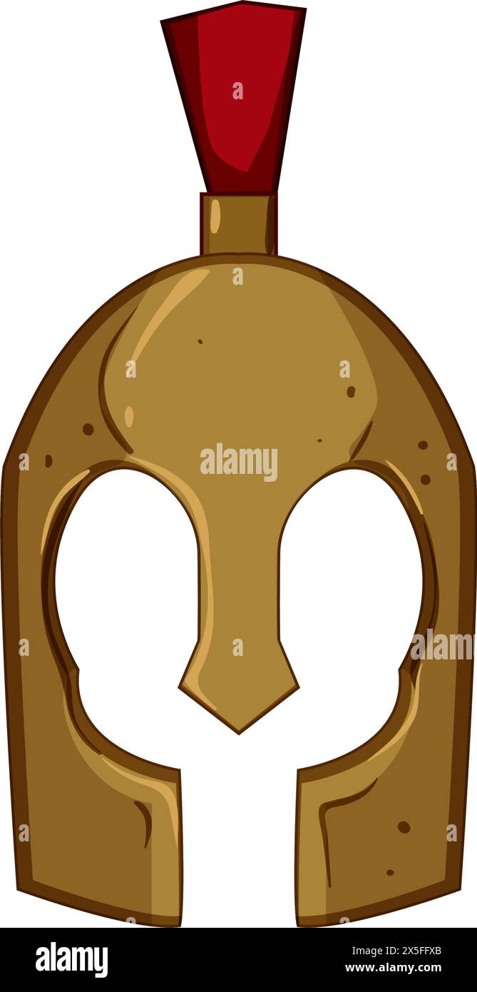gladiator spartan helmet cartoon vector illustration Stock Vector Image ...