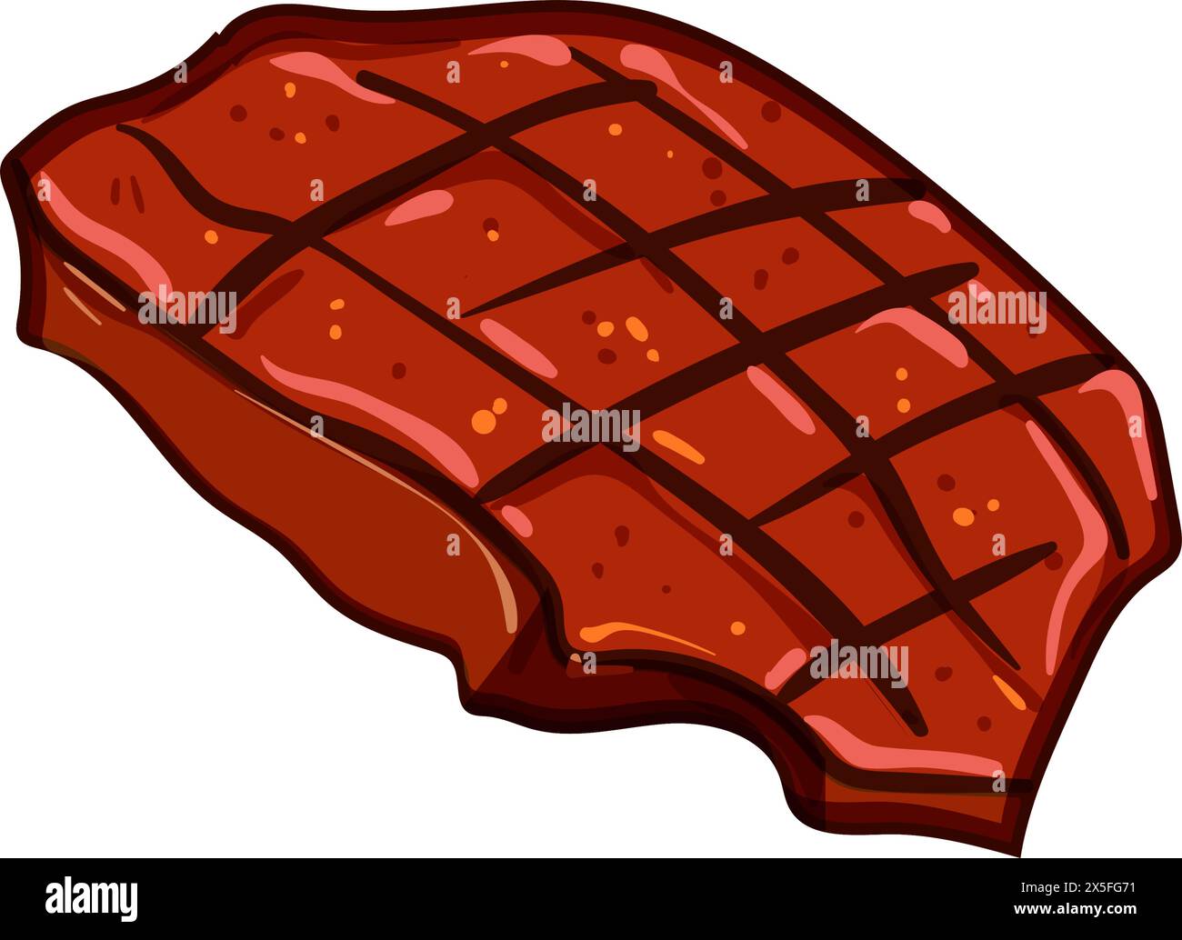 barbecue steak grill cartoon vector illustration Stock Vector Image ...