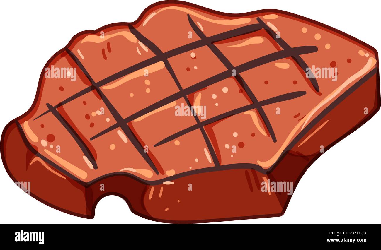 rosemary steak grill cartoon vector illustration Stock Vector Image ...
