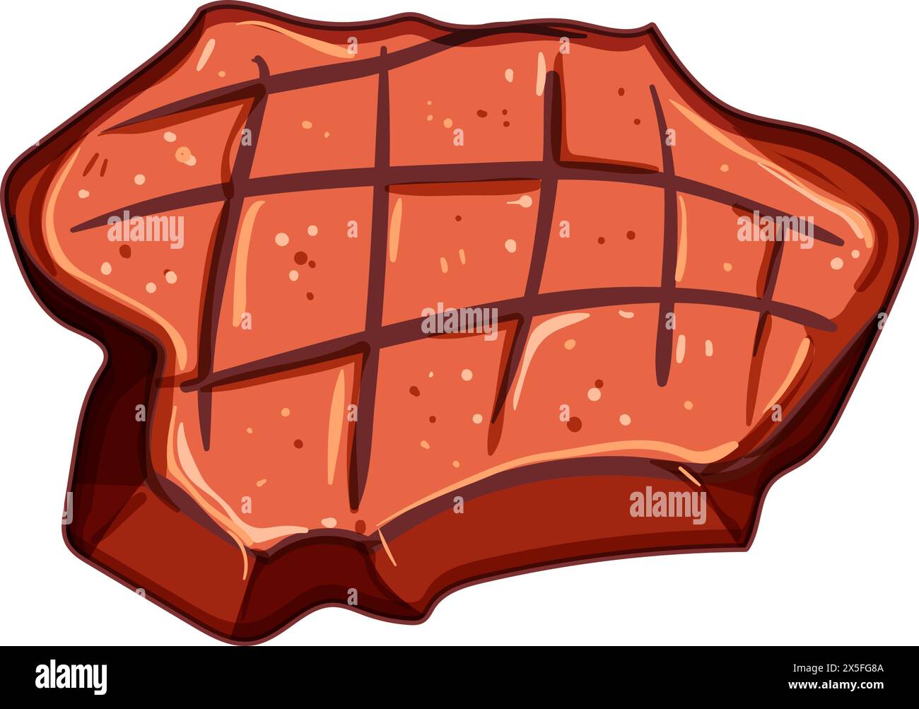 beef steak grill cartoon vector illustration Stock Vector Image & Art ...