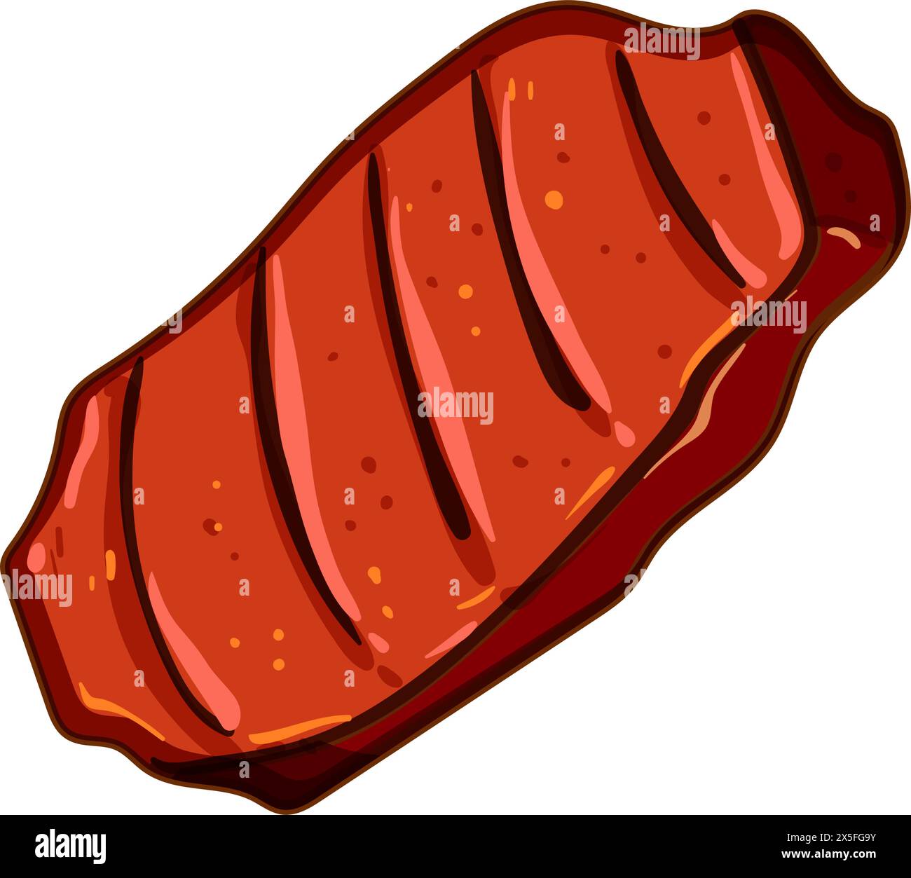 smoke steak grill cartoon vector illustration Stock Vector Image & Art ...