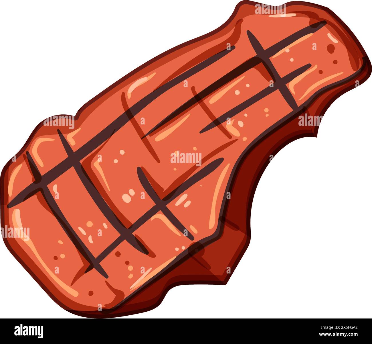 summer steak grill cartoon vector illustration Stock Vector Image & Art ...