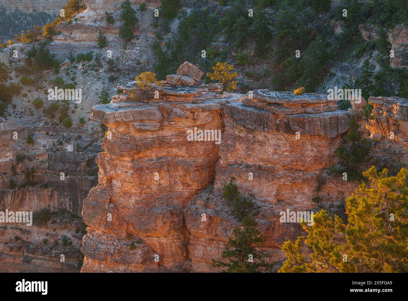Rugged Rock Formation at Golden Hour in Dry Climate, American Southwest ...