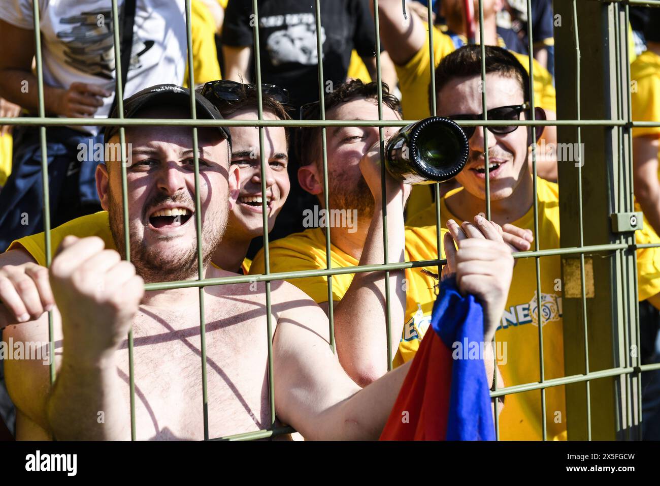 Brussels, Belgium. 09th May, 2024. Union's supporters celebrate after ...